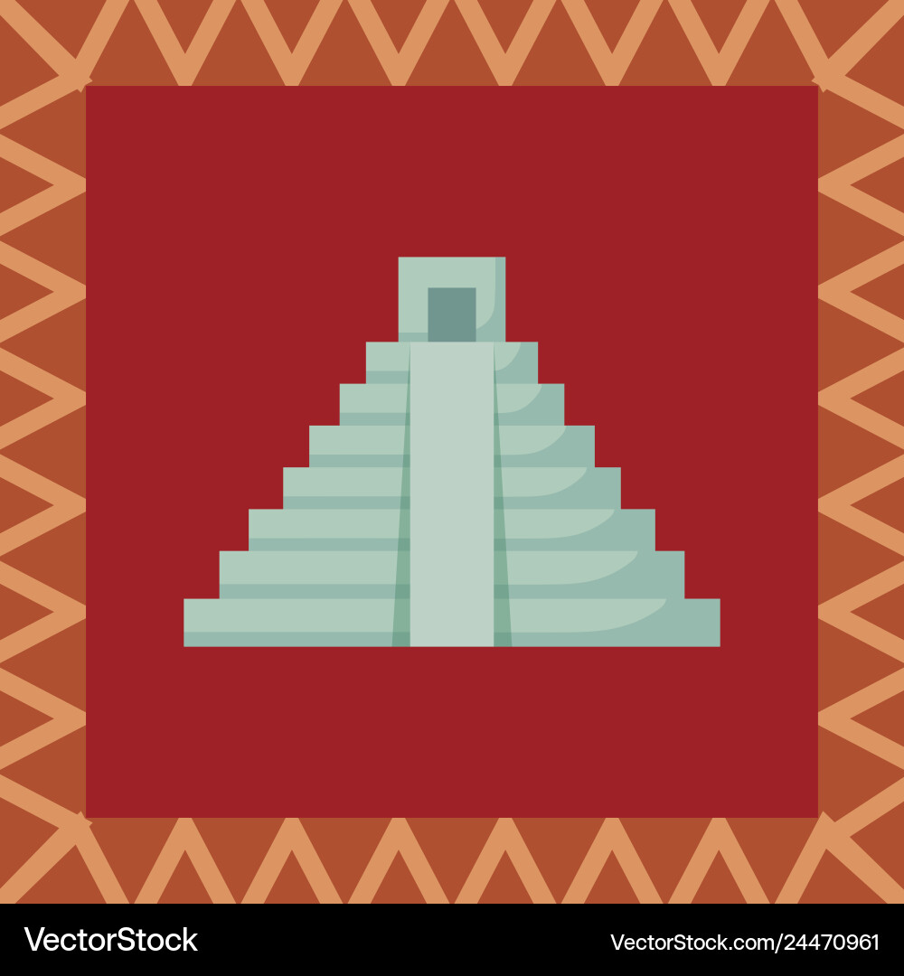 Pyramid structure mexican culture traditional Vector Image