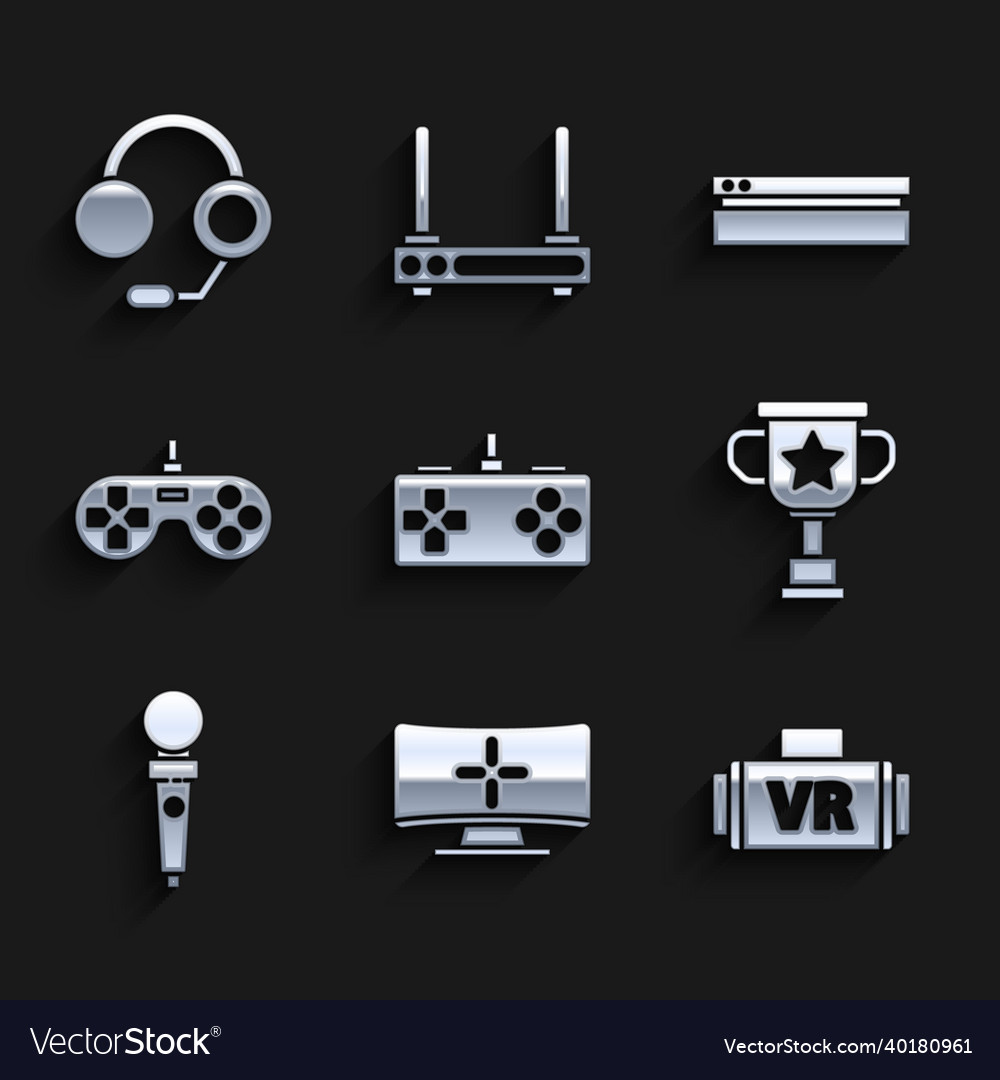 Set gamepad computer monitor virtual reality Vector Image Set gamepad computer monitor virtual reality Vector Image