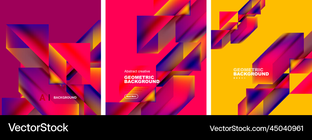 Set of abstract geometric poster Royalty Free Vector Image