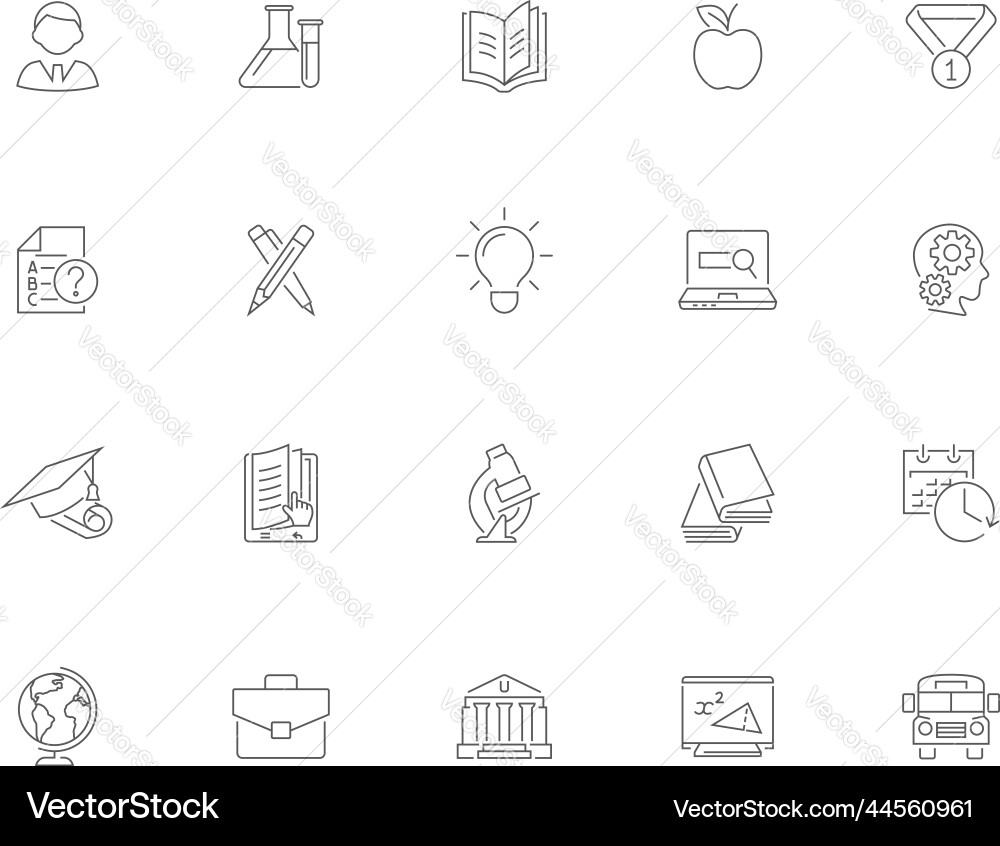 Set of education and learning thin line icons Vector Image