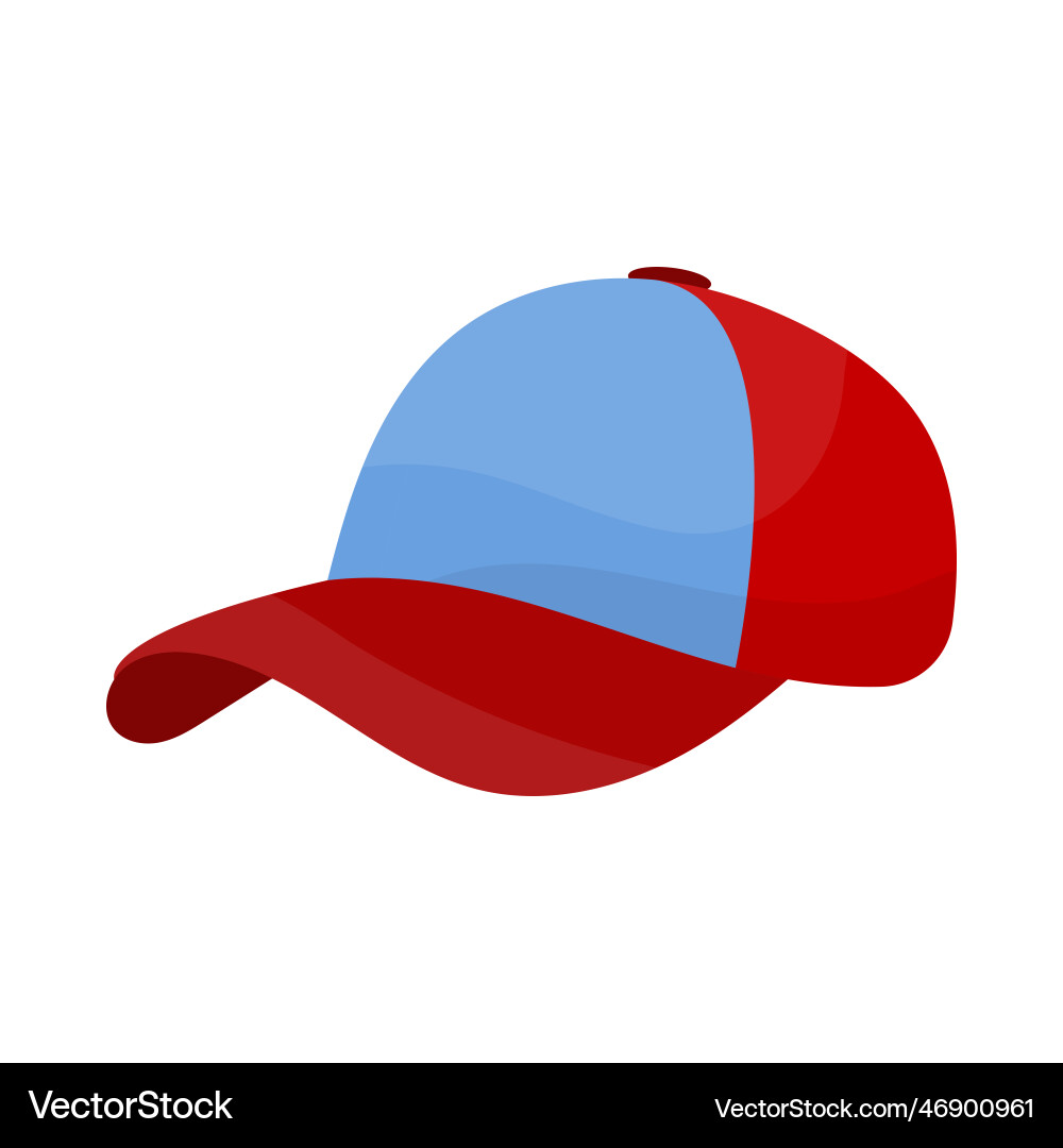 Side view of red and blue baseball cap Royalty Free Vector