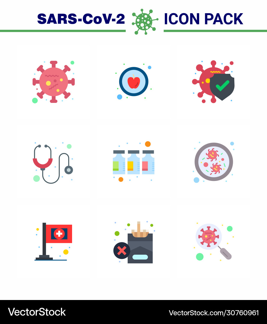 Simple set covid-19 protection blue 25 icon Vector Image