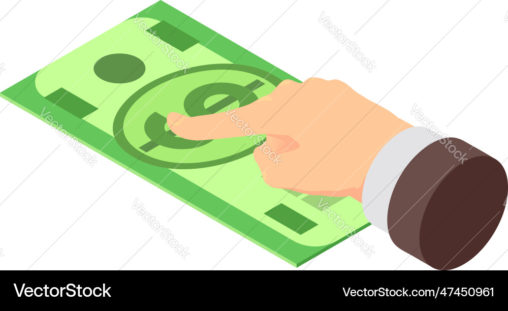 Tax concept icon isometric pointing hand Vector Image