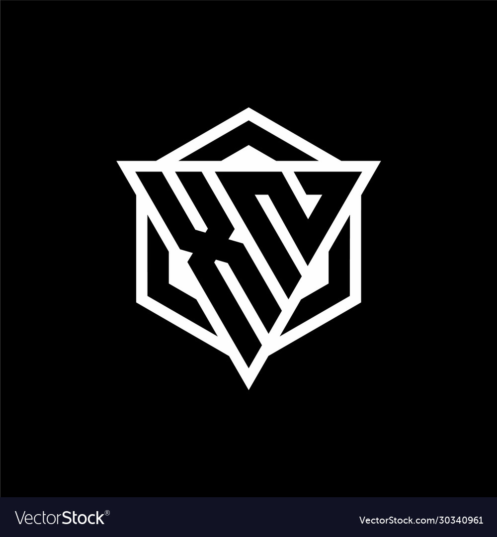 Xn logo monogram with triangle and hexagon shape Vector Image