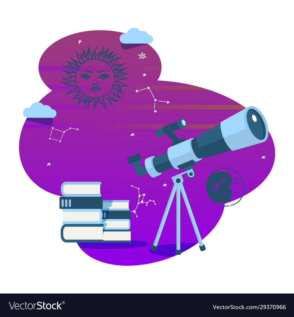 Astronomy telescope space Royalty Free Vector Image