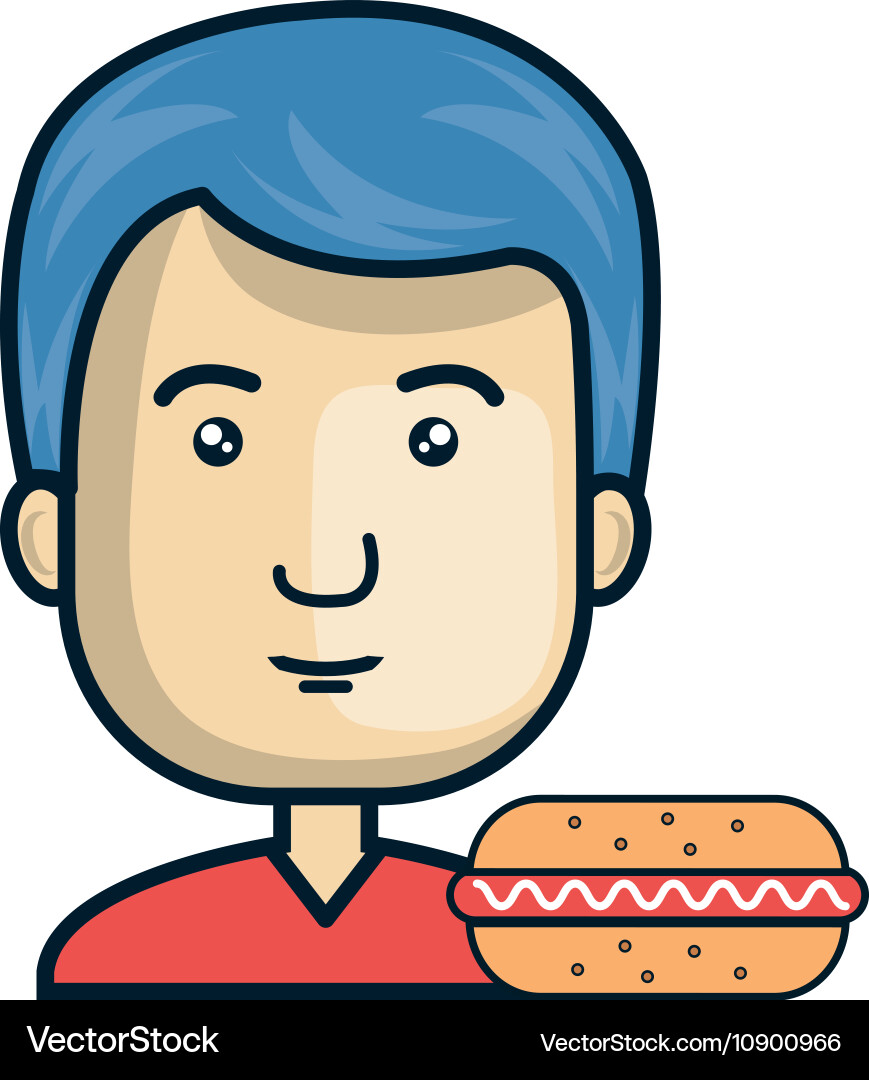 Avatar man with food Royalty Free Vector Image