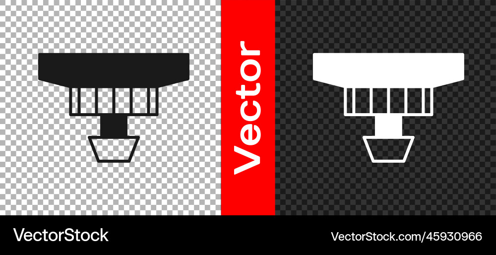 Black smoke alarm system icon isolated Royalty Free Vector