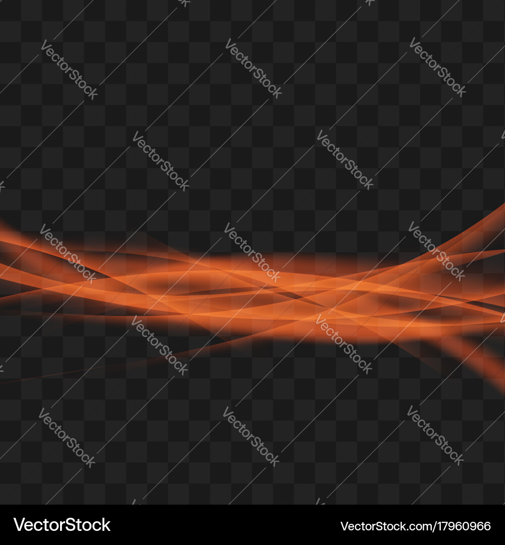 Bright orange transparent abstract light swoosh Vector Image