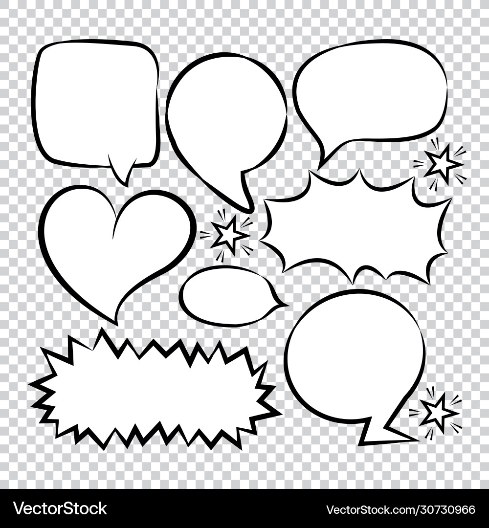 Comic -bubble -speech -balloons -speech- cartoon Vector Image