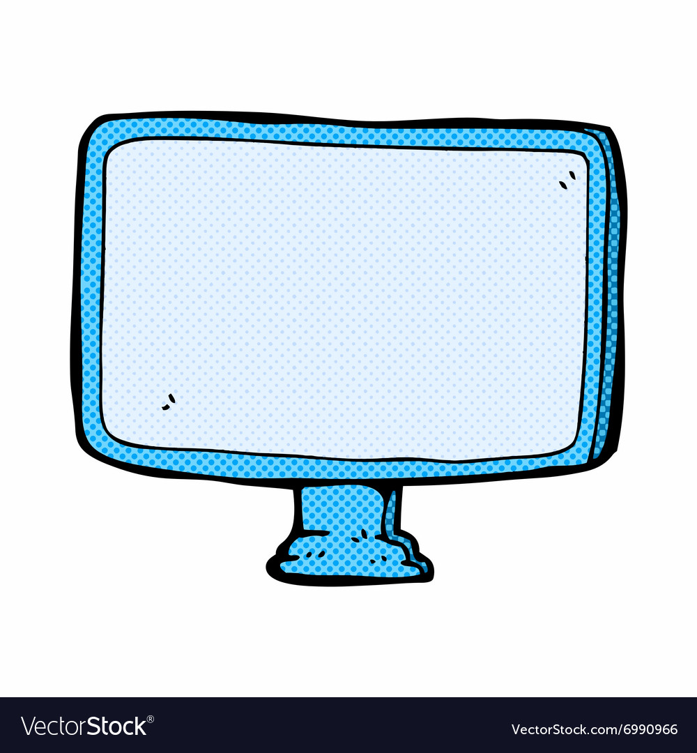 Comic cartoon computer screen Royalty Free Vector Image