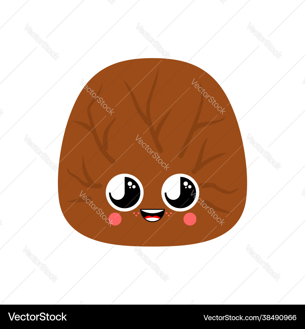 Earth element cute kawaii isolated funny ground Vector Image