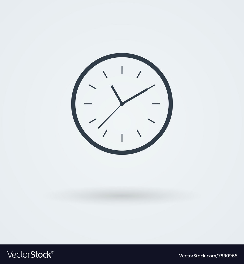 Flat clock icon simple Royalty Free Vector Image