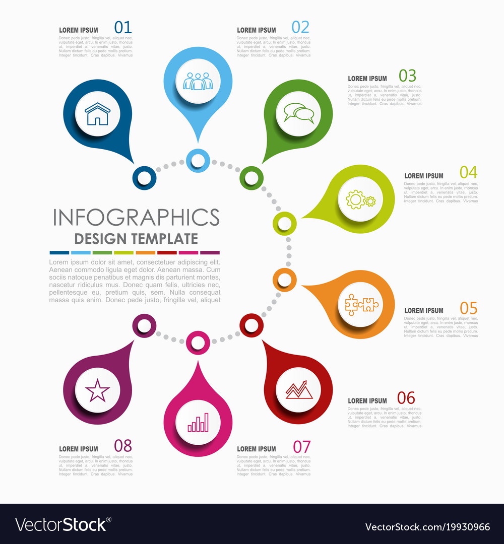 Infographic template used for workflow layout Vector Image