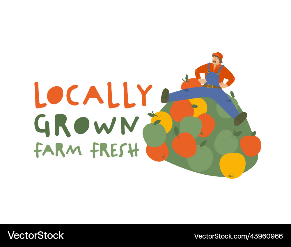 Locally grown concept direct from farm editable Vector Image