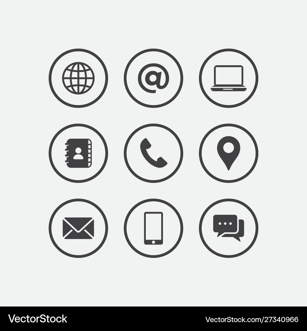 Media and communication icon set mobile icon tel Vector Image