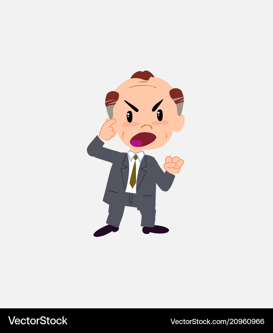 Old businessman screams angry in aggressive Vector Image