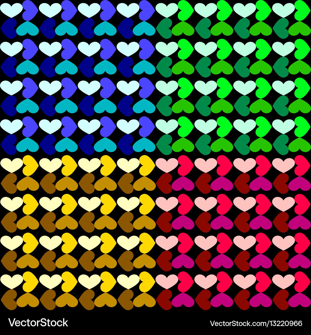 Pattern of a grid of hearts Royalty Free Vector Image