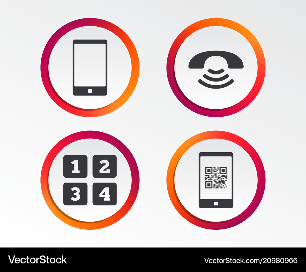 Phone icons call center support symbol Royalty Free Vector
