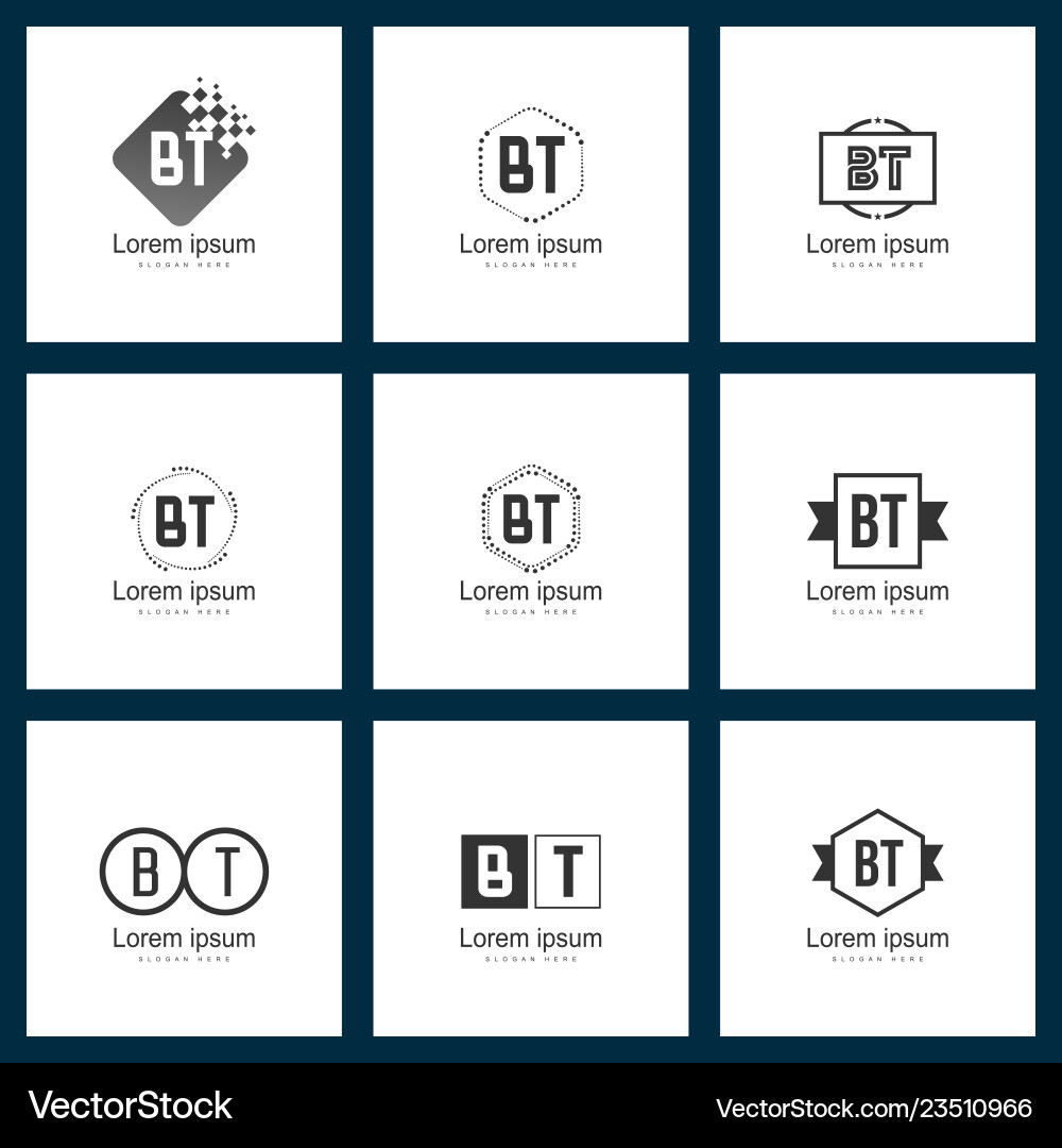 Set of letter logo initial bt template design Vector Image