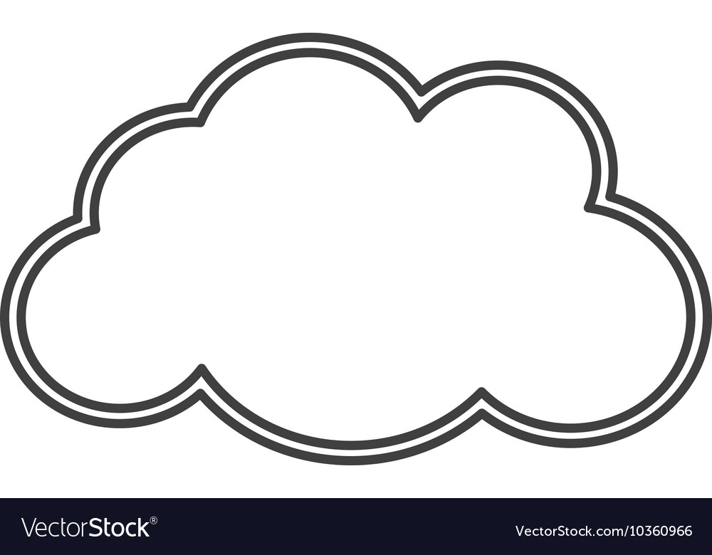 Single cloud shape icon Royalty Free Vector Image