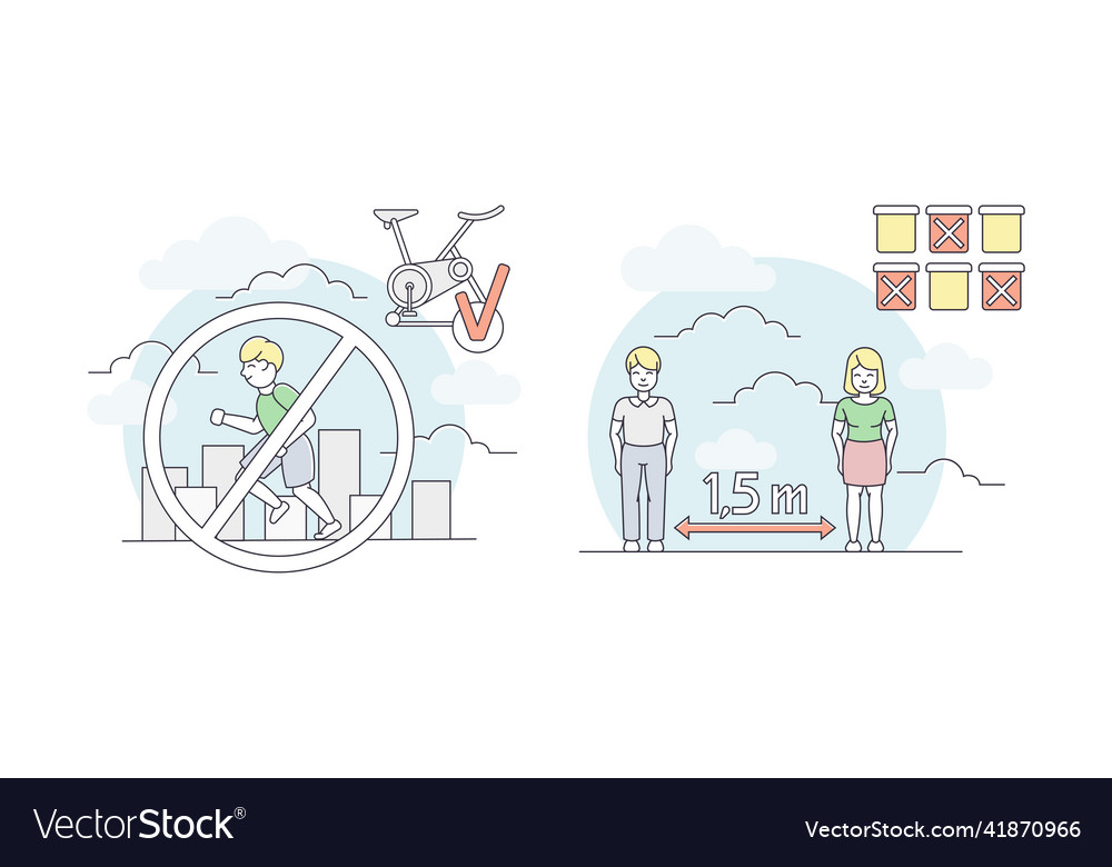 Social distancing coronavirus pandemic safety Vector Image