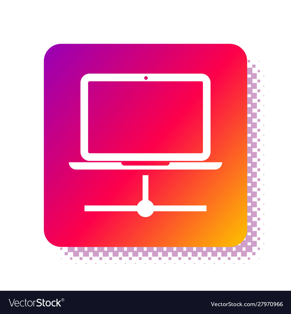 White computer network icon isolated on Royalty Free Vector