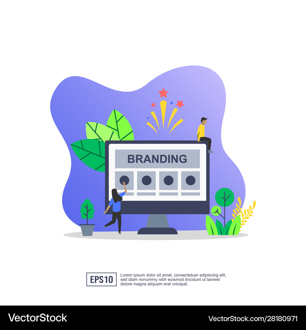 Concept branding modern conceptual for banner Vector Image