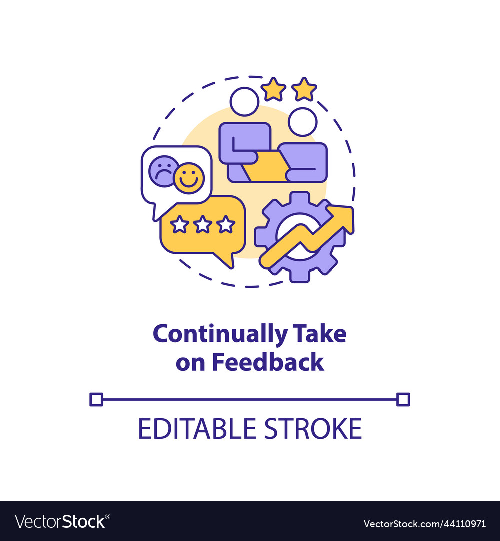 Continually take on feedback concept icon Vector Image