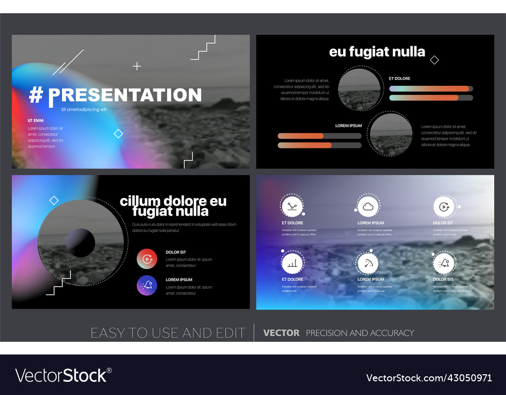 Creative presentation templates with editable Vector Image