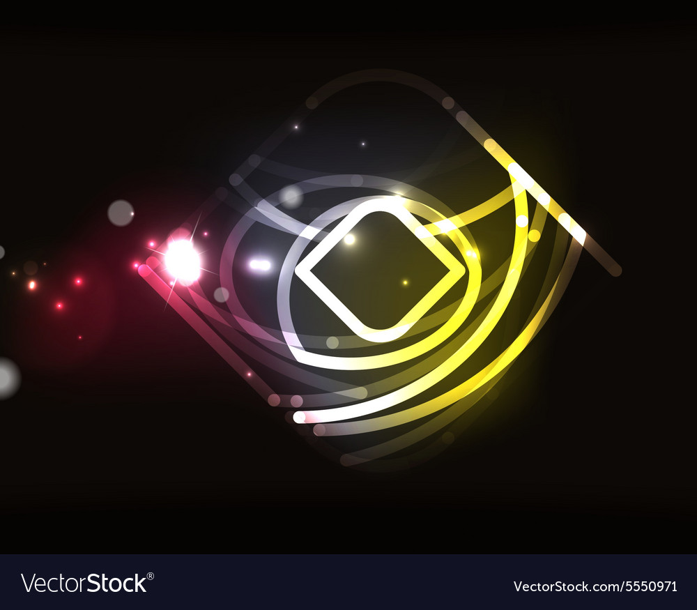 Glowing elements in dark space Royalty Free Vector Image