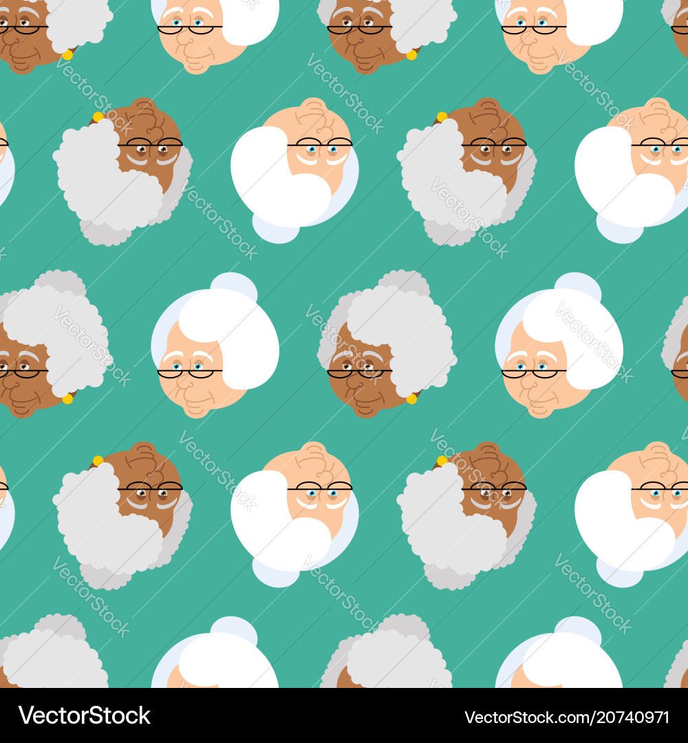 Grandmother portrait pattern old woman face Vector Image