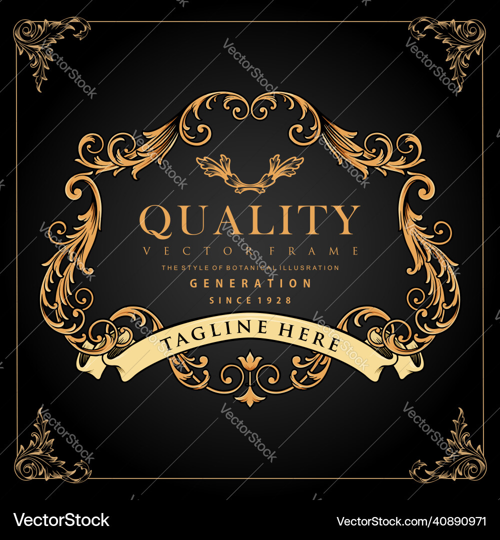 Luxury company frame with classic flourish Vector Image