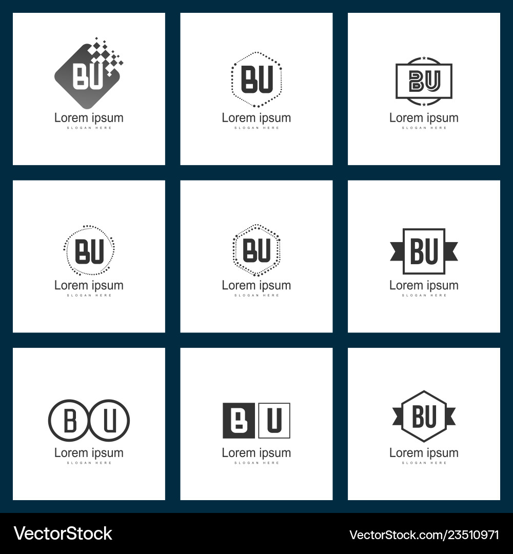 Set of letter logo initial bu template design Vector Image