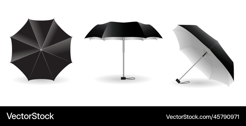 Set of realistic mini umbrella in various type Vector Image