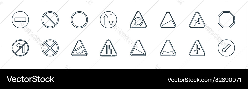 Signaling line icons linear set quality line set Vector Image