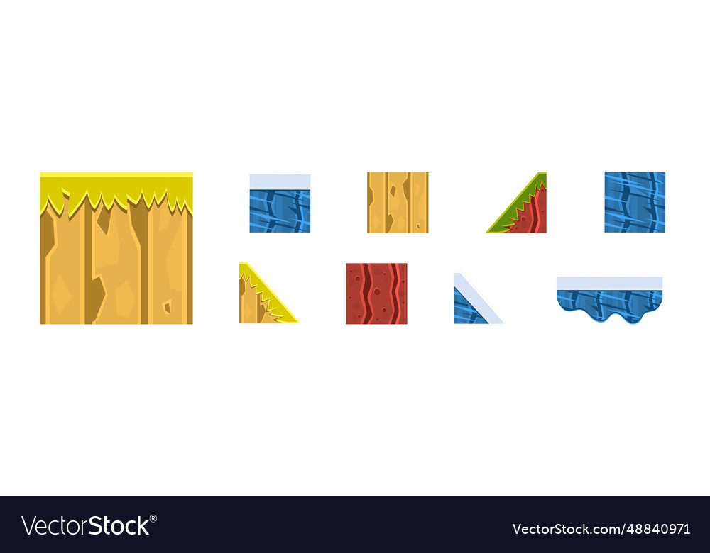Soil layers and different game platform set Vector Image