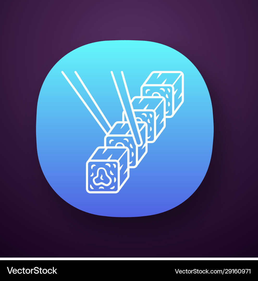 Sushi set with chopsticks app icon traditional Vector Image