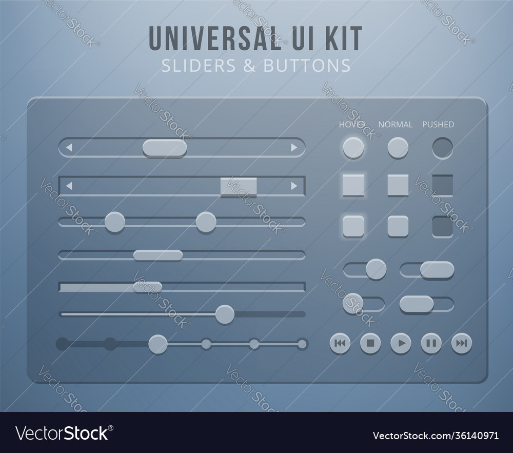 User interface elements with transparency Vector Image