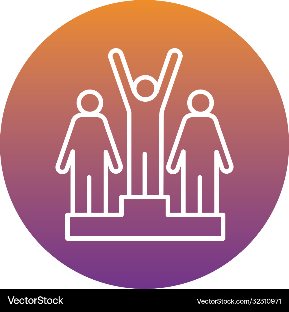 Winners champion in podium avatars figures block Vector Image