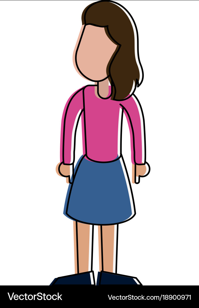 Woman faceless cartoon Royalty Free Vector Image