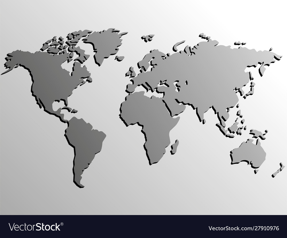 Abstract world map with shadow paper Royalty Free Vector Abstract world map with shadow paper Royalty Free Vector