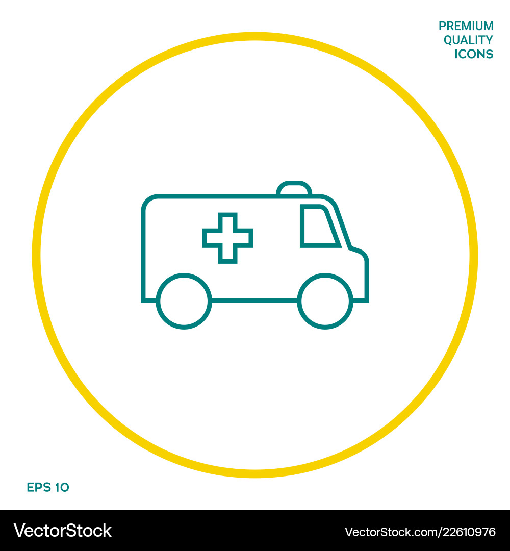Ambulance line icon graphic elements Royalty Free Vector