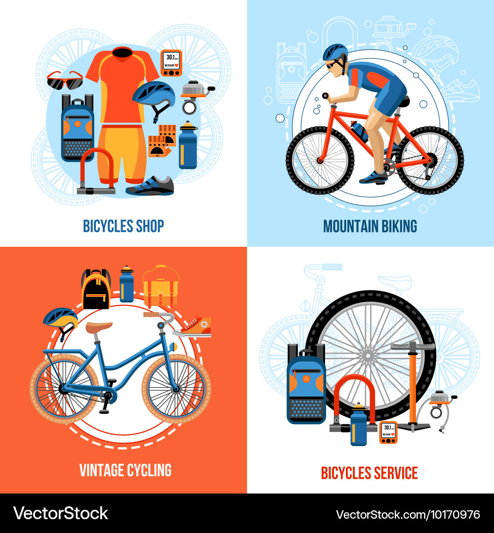 Biking 2x2 design concept Royalty Free Vector Image