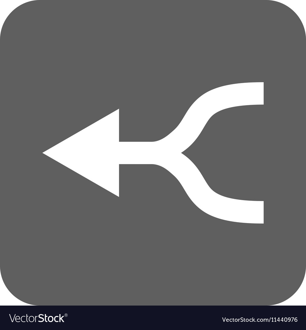 Combine arrow left flat squared icon Royalty Free Vector