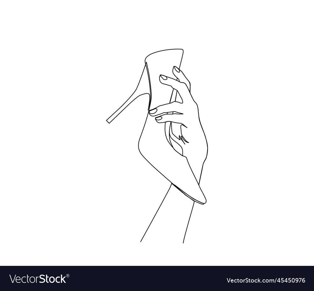 Continuous one line drawing of hand holding Vector Image