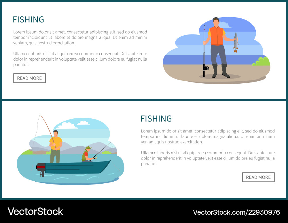 Fishing fishery posters men Royalty Free Vector Image