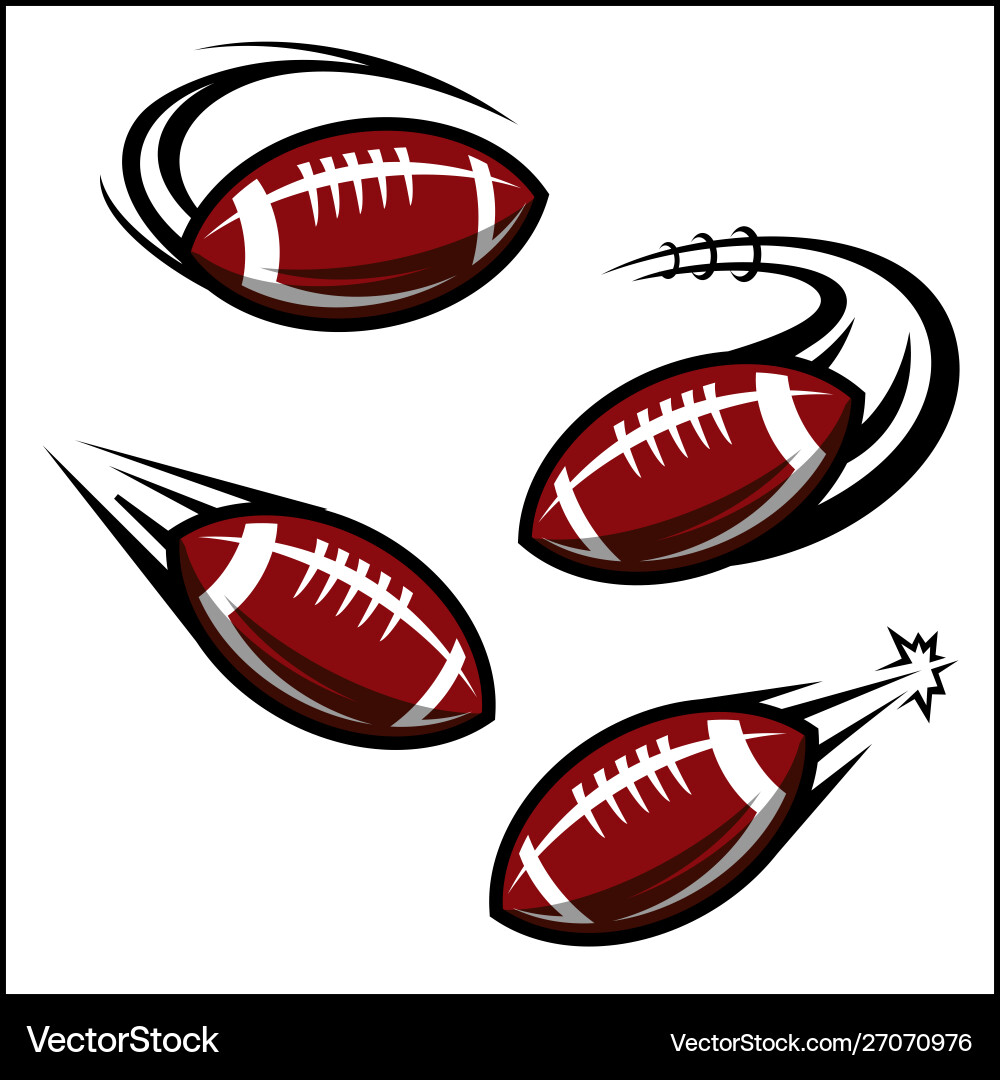 Football swoosh set 4 Royalty Free Vector Image