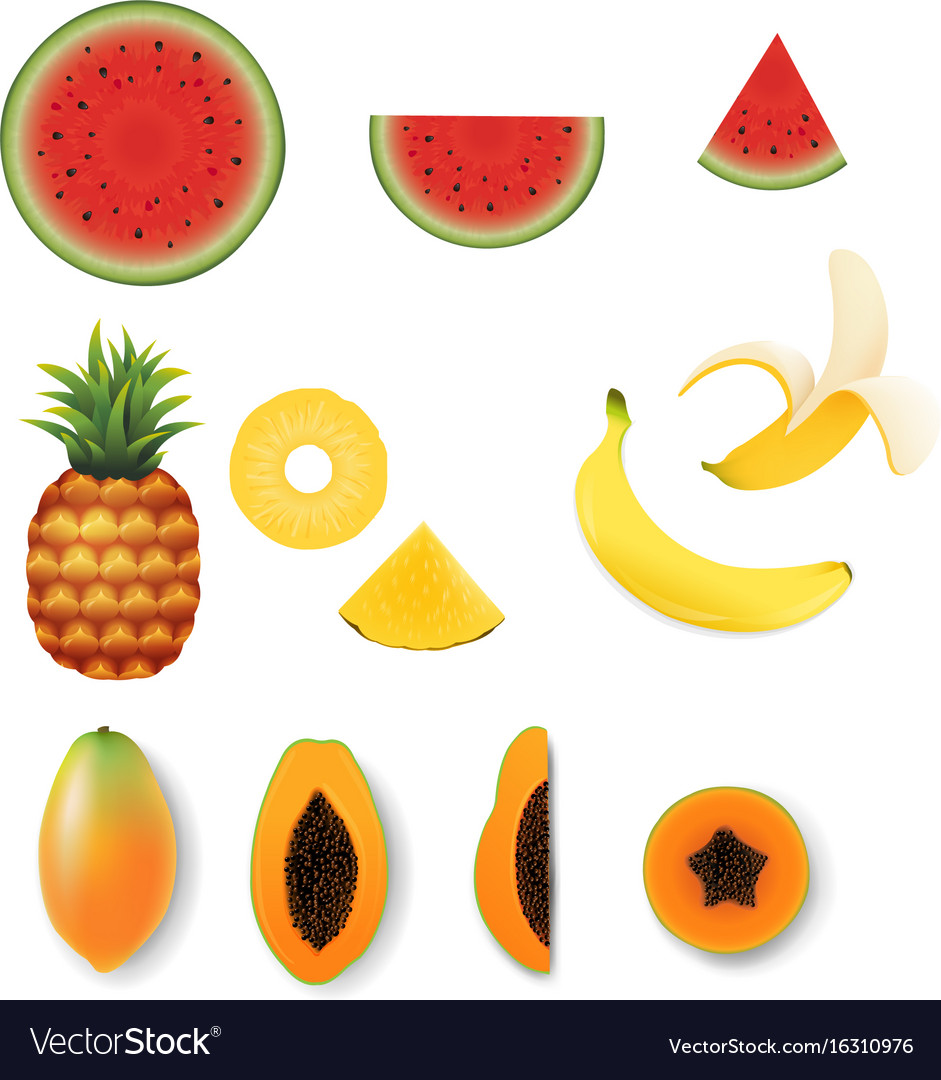 Fruit set Royalty Free Vector Image - VectorStock