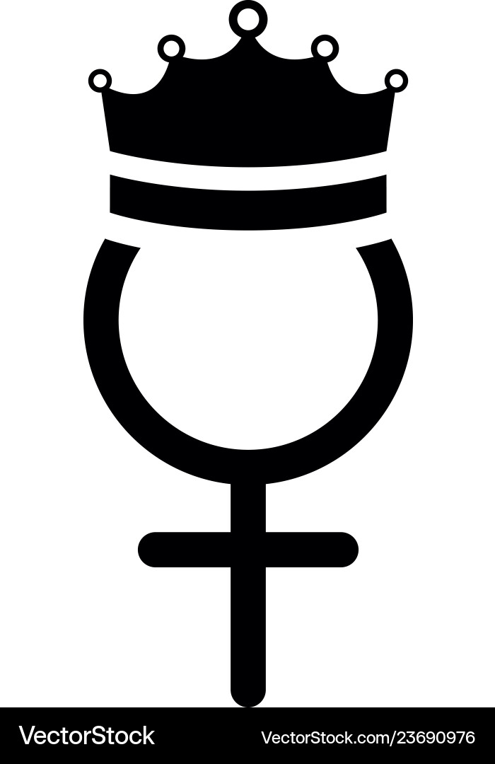 Gender female symbol with crown Royalty Free Vector Image