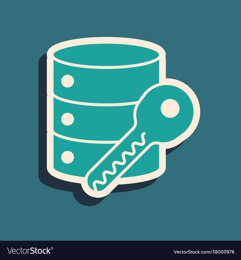 Green server security with key icon isolated Vector Image